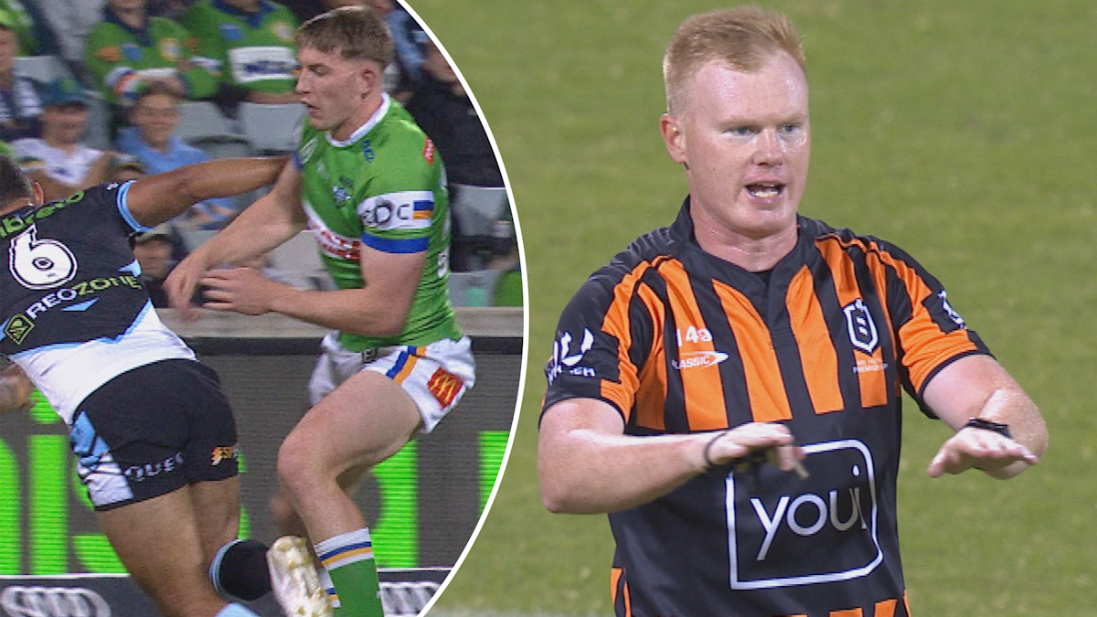 NRL news 2025: Kaeo Weekes denied by Bunker, Paul Gallen reaction; Raiders vs Sharks, video