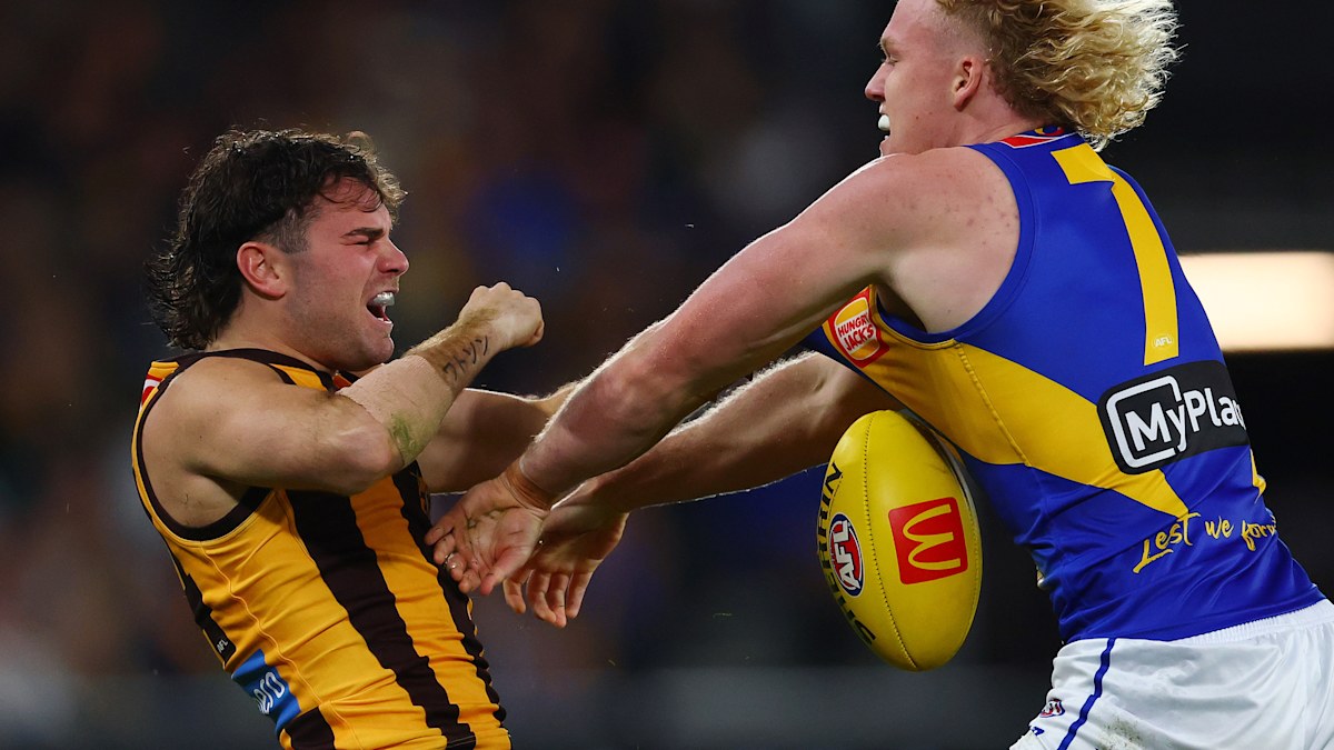 AFL News 2025: Hawthorn Hawks star Nick Watson explains words exchanged with West Coast's Jeremy ...