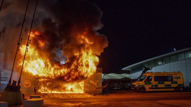 etihad stadium fire