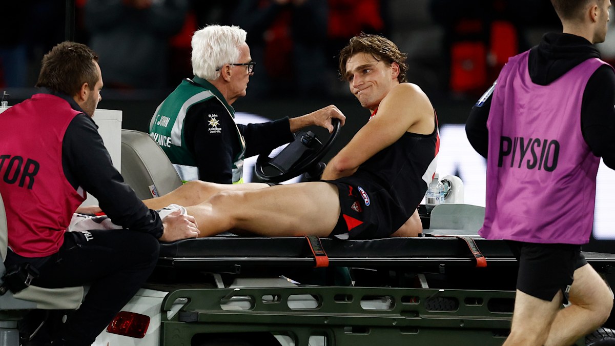 AFL news 2025: Essendon's Harrison Jones suffers dislocated ankle vs ...