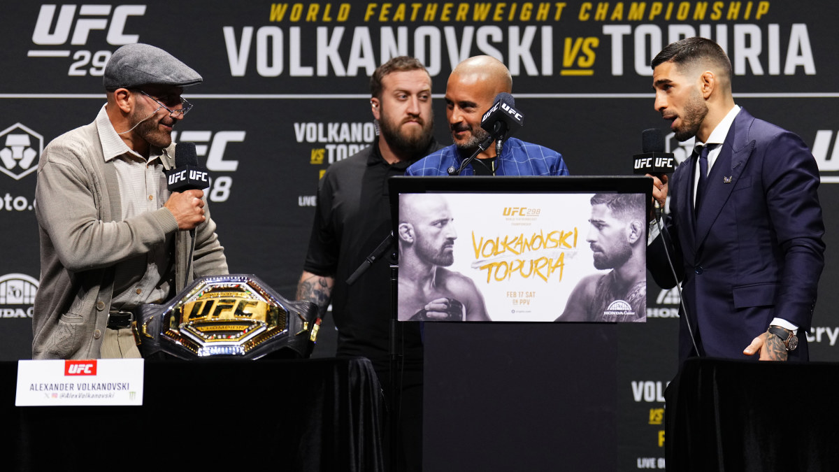 UFC 298: Alexander Volkanovski riles up Ilia Topuria ahead of ...