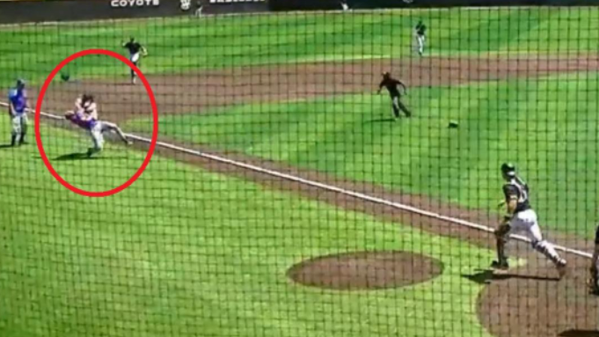 College baseball pitcher banned after pole-axing rival player rounding ...