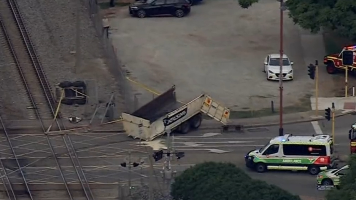 Perth trains: Guildford truck and train collision sends debris flying ...