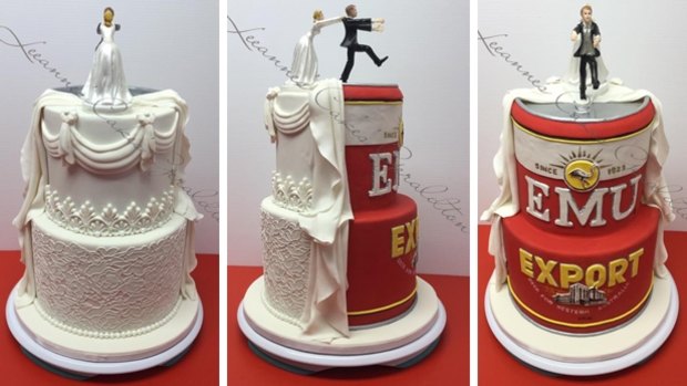 Geraldton couple gets married with an Emu Export wedding cake