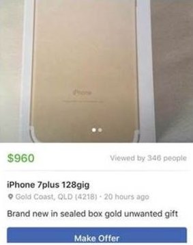 Ads for fake iPhones dupe Queensland online shoppers
