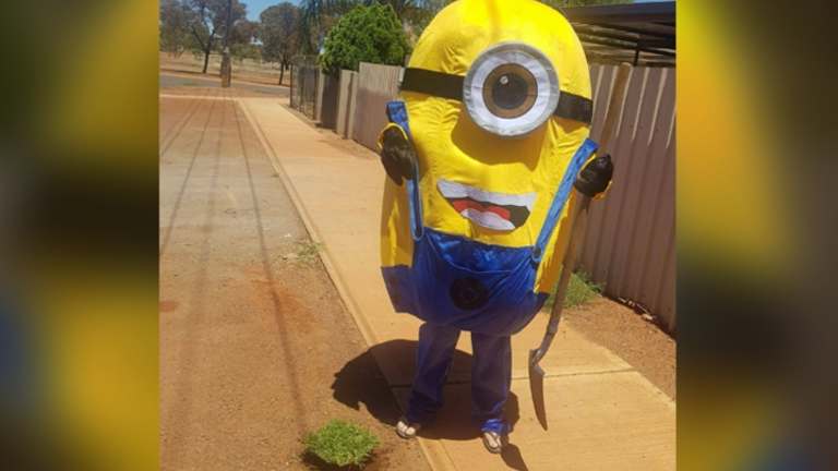 'Despicable act': Lawn-stealing minion taunts WA man in bizarre stunt