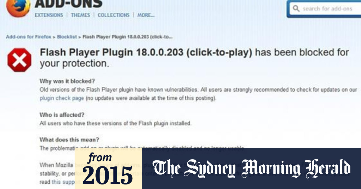 Flash now too dangerous to run on Firefox, Mozilla says