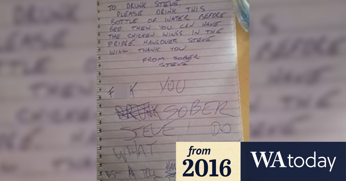 WA man's note to 'future drunk self' goes viral after unexpected response