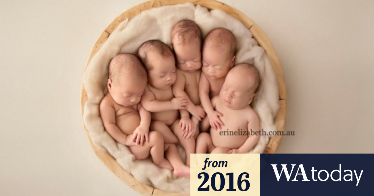 Perth mum Kim Tucci shares first photos of baby quintuplets