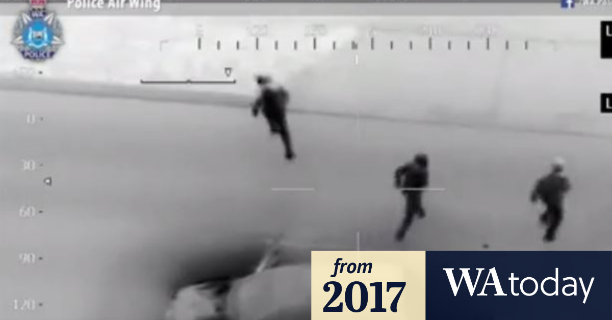 Dramatic helicopter footage captures police chase in Perth's south
