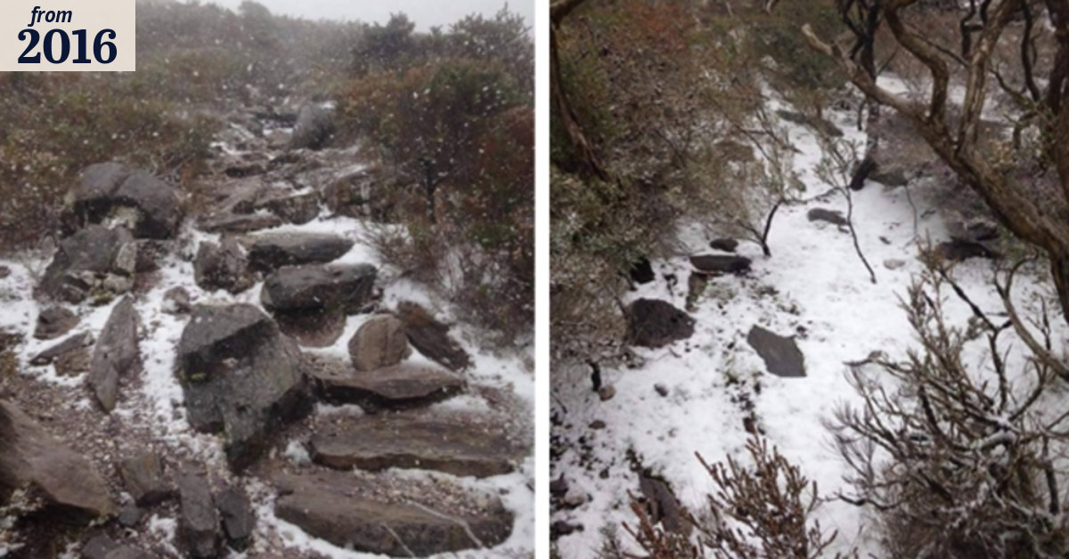 WA couple find snow during hike at Bluff Knoll