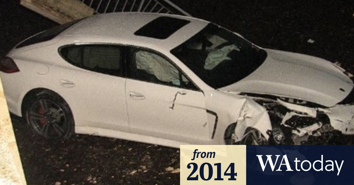 Burswood bingle: Porsche crashes into wall at Crown Casino