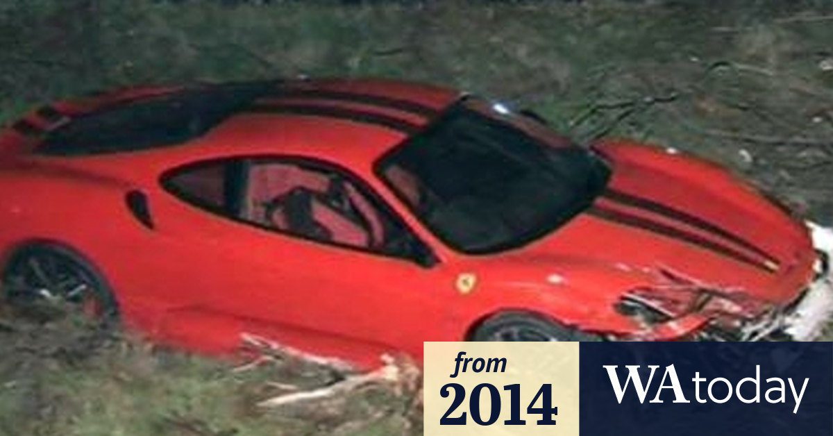 Driver smashes $300,000 luxury Ferrari on Perth freeway