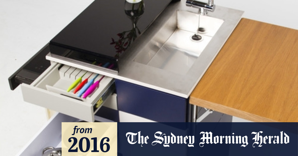 Ana Arana's Gali compact kitchen unit is so small it fits into a box