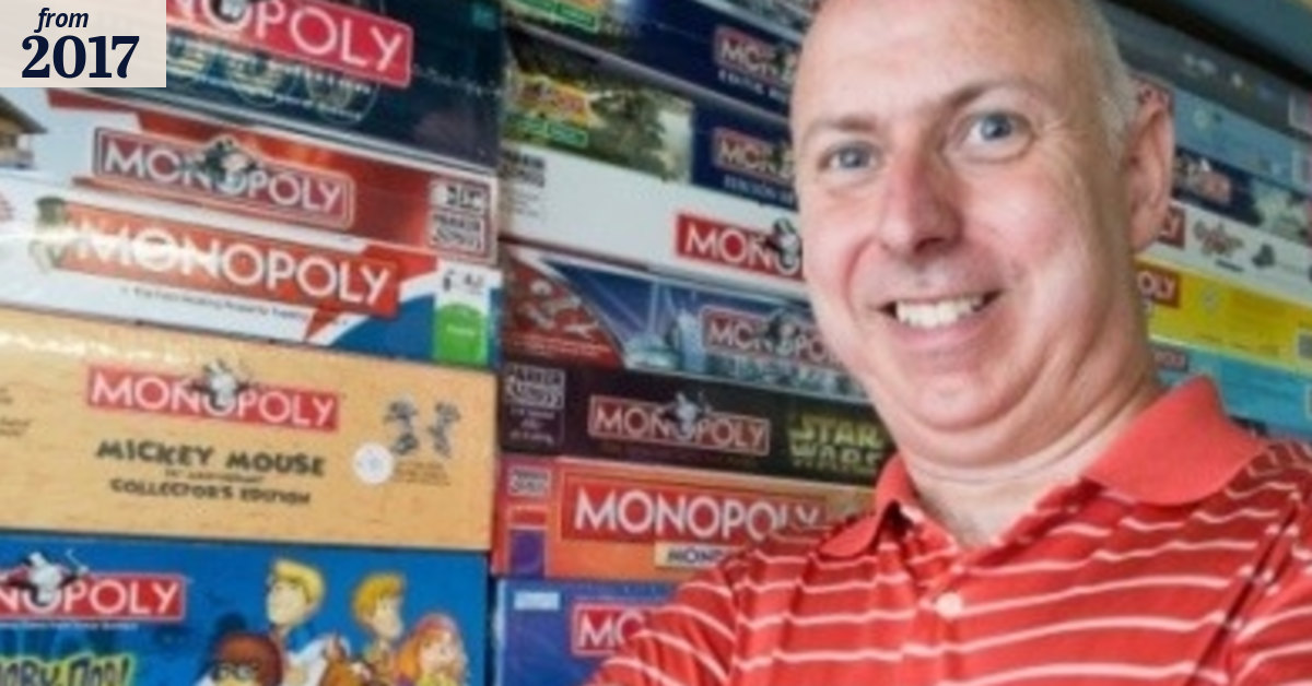 Neil Scallan comes to Sydney to collect his 2000th Monopoly set