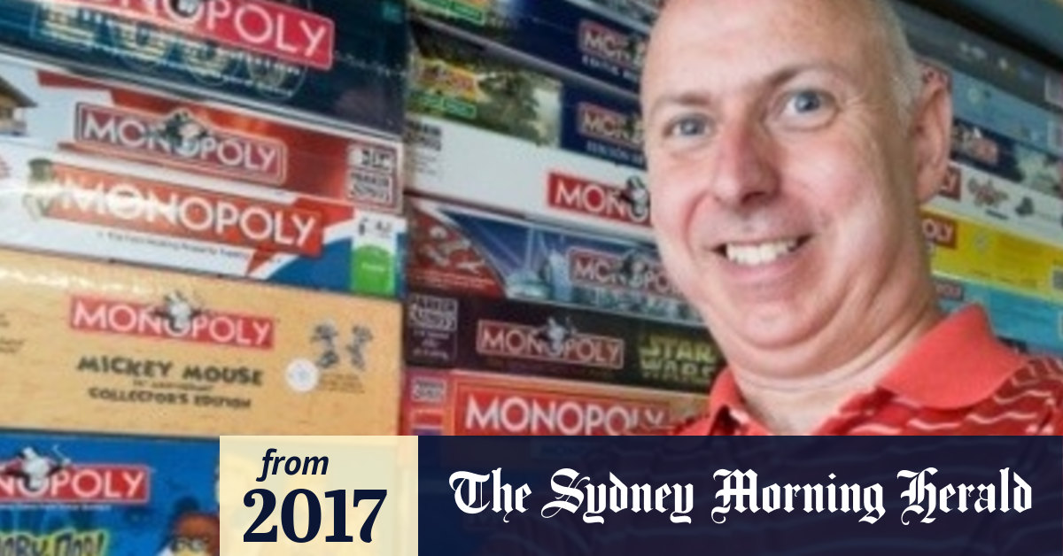 Neil Scallan comes to Sydney to collect his 2000th Monopoly set