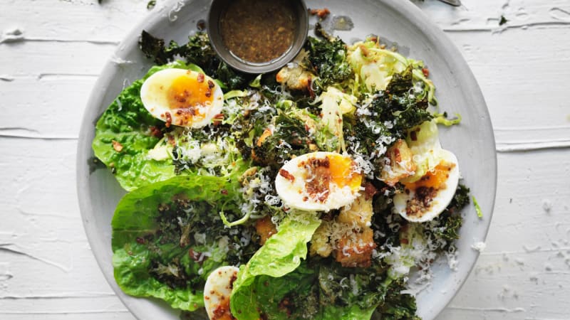 The reinvention the classic Caesar salad as a standalone course