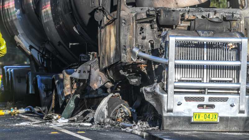 Driver dies after collision with LPG tanker leads to huge blaze in Tyabb