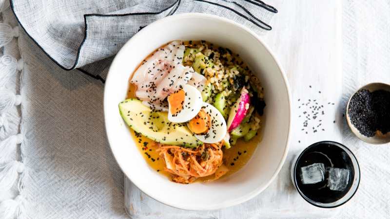 Recipes: Kingfish poke with homemade kimchi