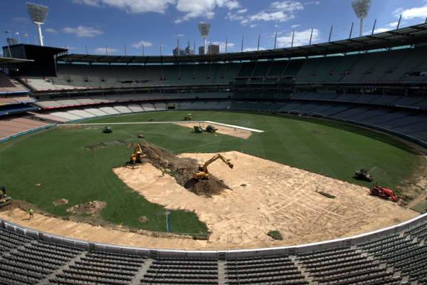 No hallowed turf for Hawks' fans and runners as MCG makes new pitches