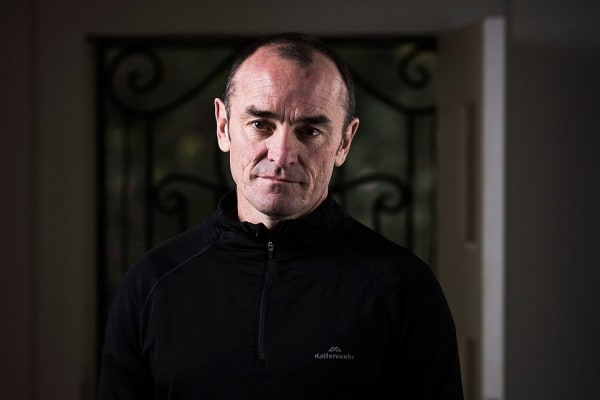 Former Sydney Swan Barry Mitchell follows the write path