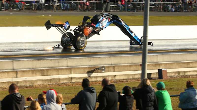 Drag racer injured in Willowbank crash