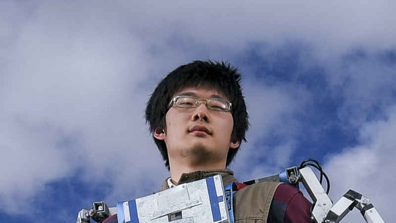 Alan's exoskeleton 'suit of armour'