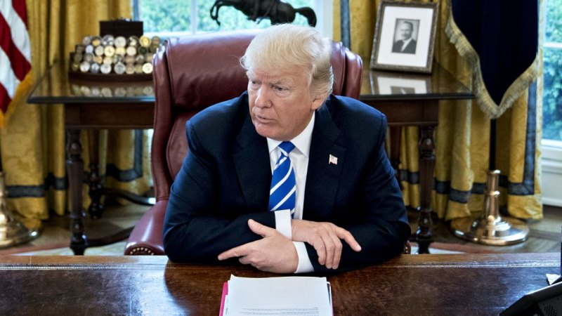 Trump loves his new desk in the Oval Office. But it also has its downsides
