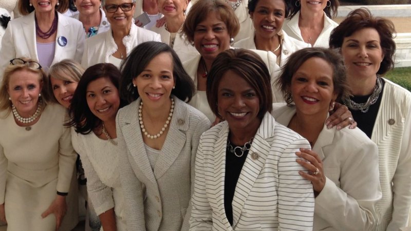 The women of the Democrat Party are wearing the suffragette uniform to ...