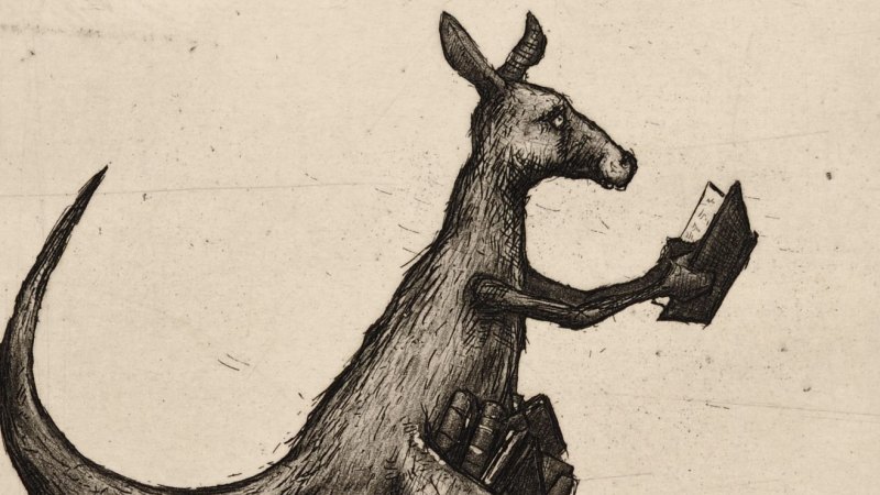 Geoffrey Ricardo's kangaroo etching wins Australian Bookplate Design Award