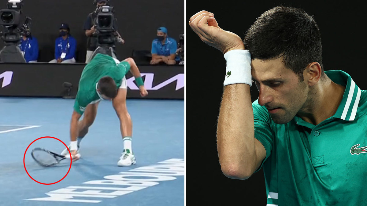 Australian Open: Novak Djokovic destroys racquet in blow-up, video ...