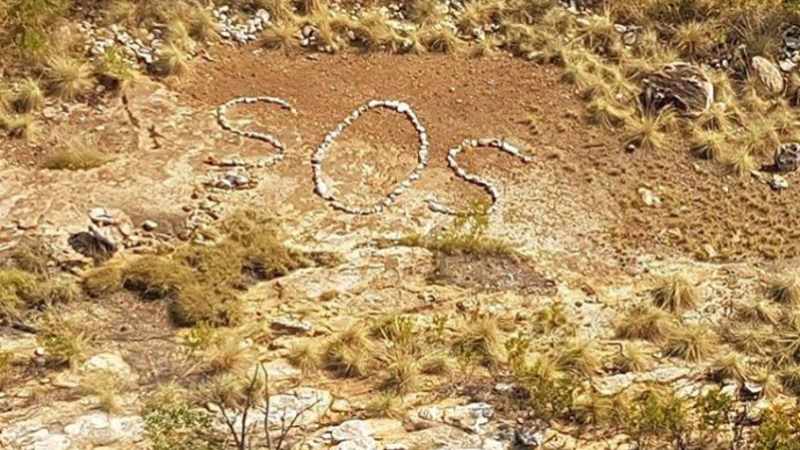 Mystery SOS sign found in a remote part of Western Australia's Kimberley