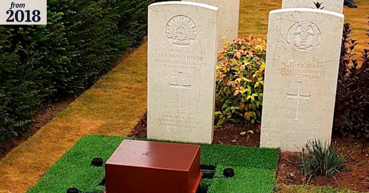 Skull of fallen WWI Australian soldier buried with his body in France
