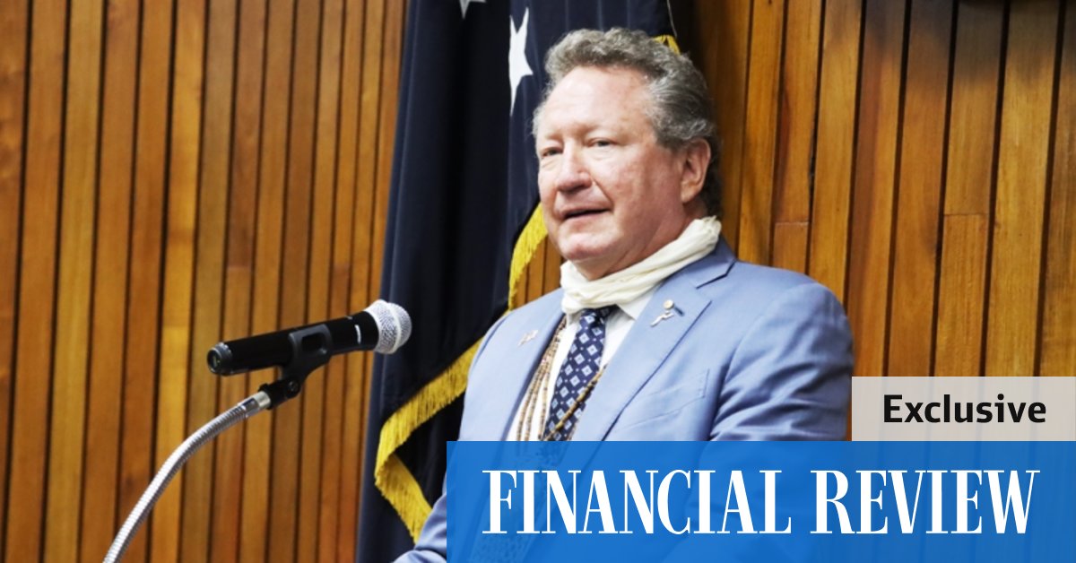 Andrew Forrest's plan to help the world 'build Fortescues'
