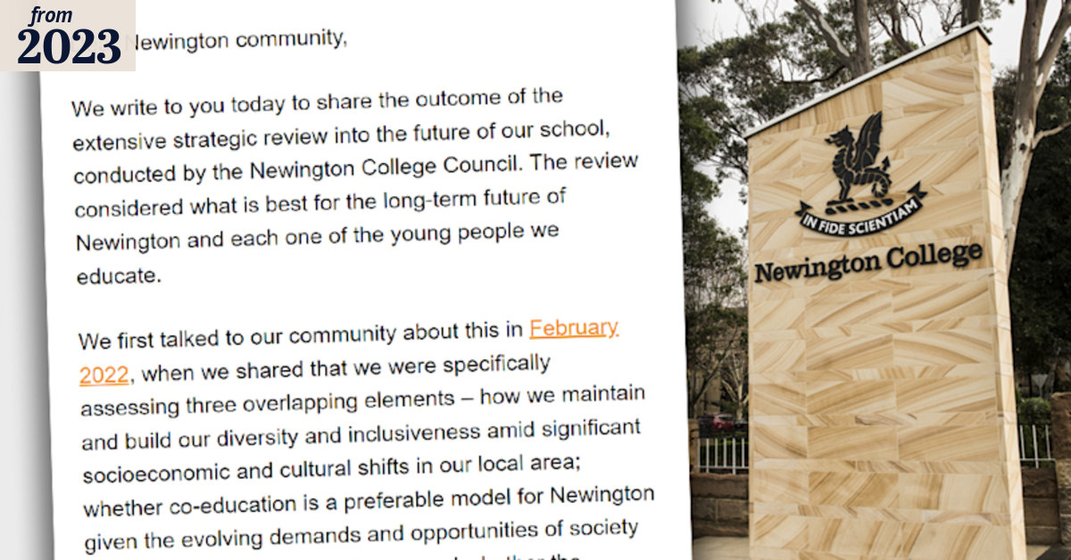 Newington College to go co-educational