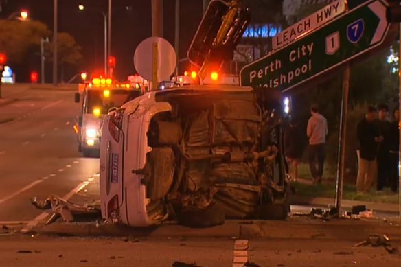 Three people in hospital after crash during police chase through Perth ...