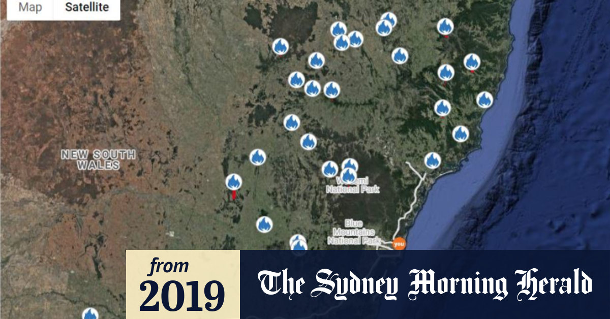 NSW bushfire live map incidents and warnings