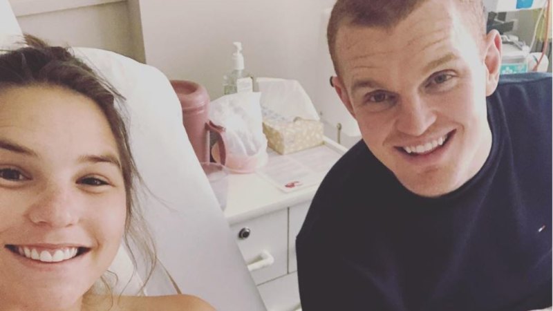 Alex McKinnon and wife Teigan introduce their first child Harriet to ...
