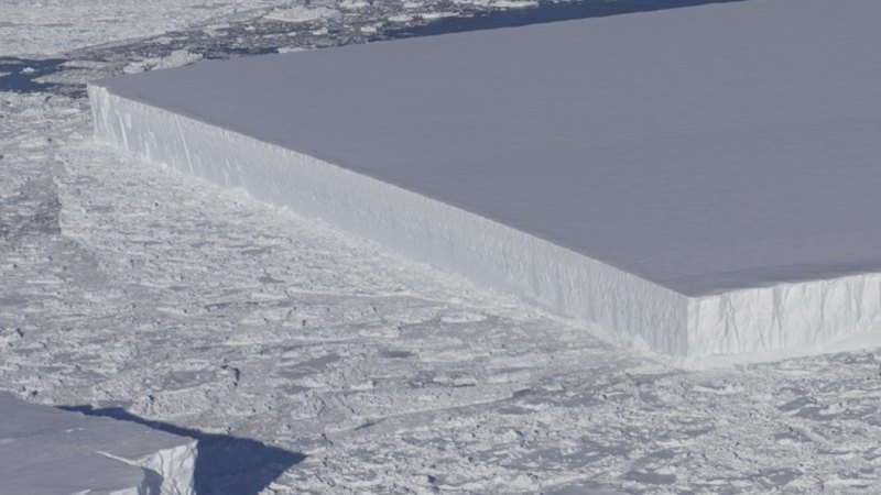 In Antarctica, there's a perfectly rectangular iceberg floating around ...