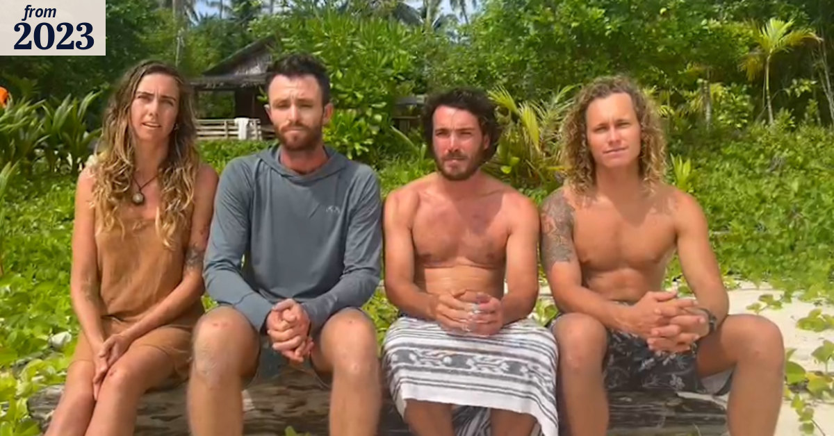 Australian surfers Steph Weisse, Elliot Foote, Will Teagle and Jordan ...