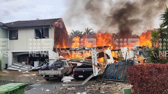 Human remains, gas bottles found in debris of exploded house