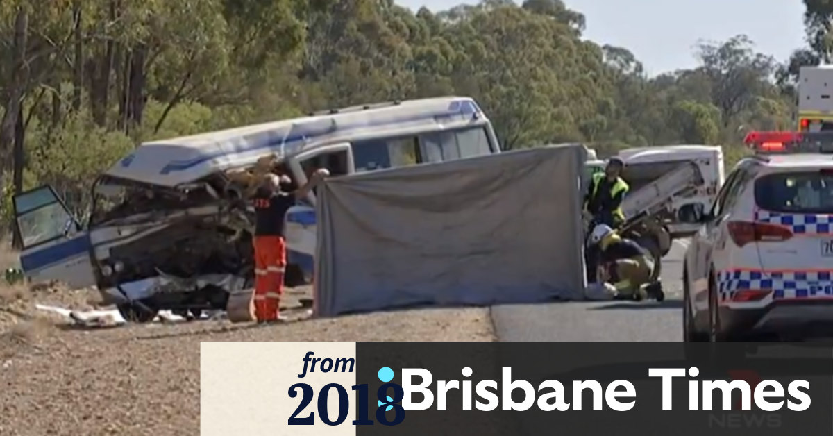 Two dead after campervan, ute crash west of Brisbane