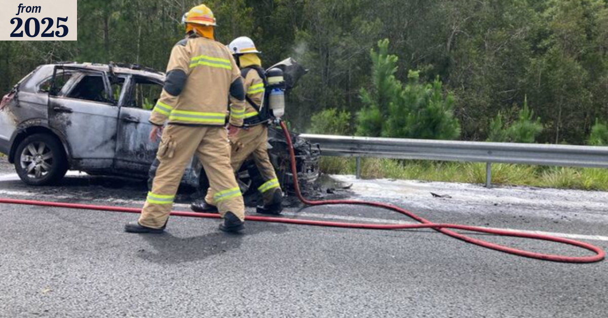 Car fire temporarily closes Bruce Highway south of Caloundra
