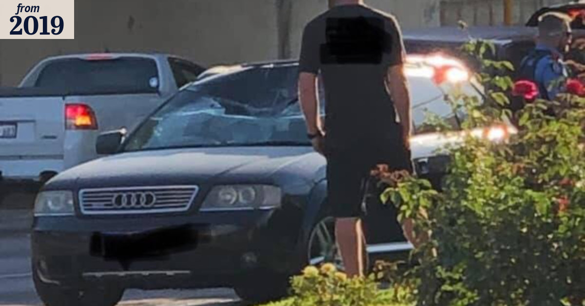 The Bayswater Bridge fights back: Car left wrecked after sign falls on roof