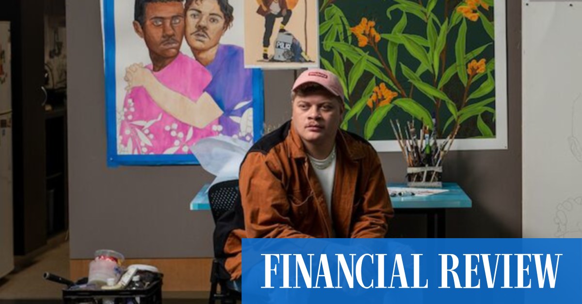 Artist Dylan Mooney, who is of Yuwi, Torres Strait and South Sea ...