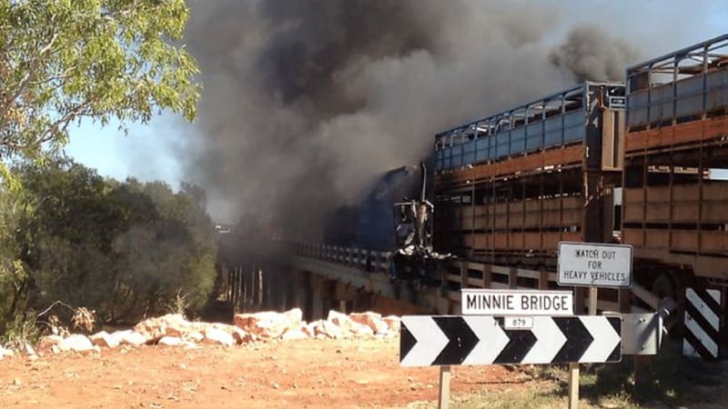 Road trains crash after failure to give way