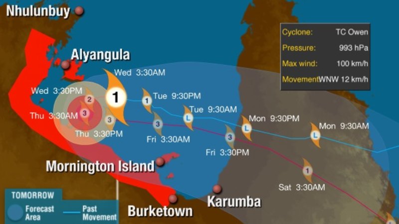 It's back: Tropical Cyclone Owen could belt Queensland with 220km/h winds