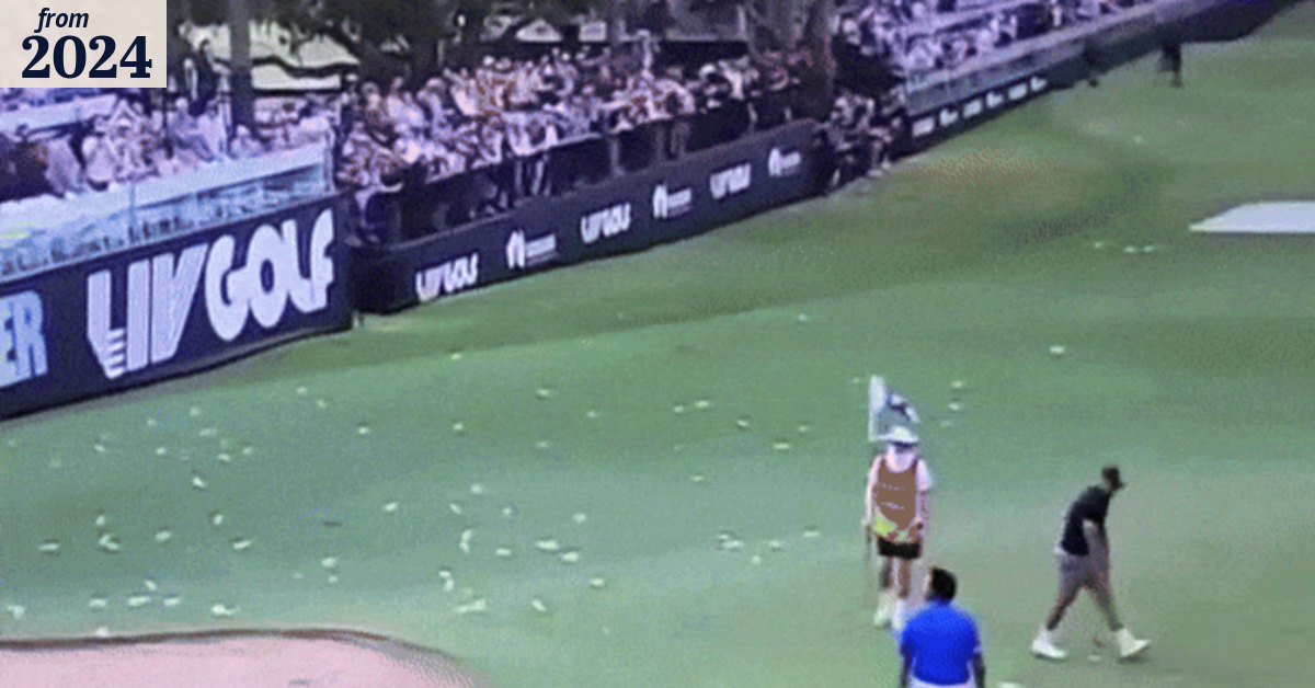 LIV Golf 2024: Lucas Herbert’s caddie hit in head by water bottle on ...