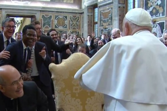 Pope Francis meets Jimmy Fallon, Stephen Colbert, 100 other comedians