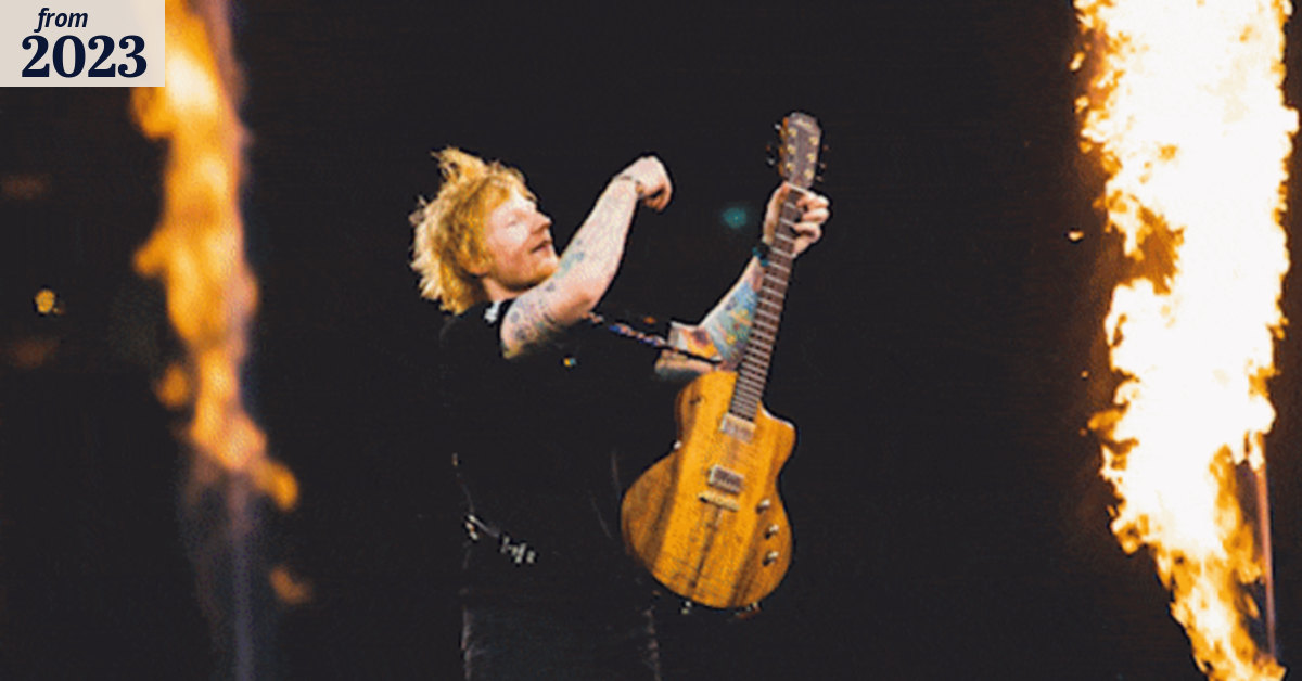 Ed Sheeran performs at the MCG